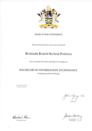JCU Degree Certificate | PDF
