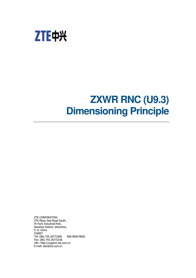 zxwr-rnc-dimensioning-35-pdf | PDF | Computer Networking | Computing