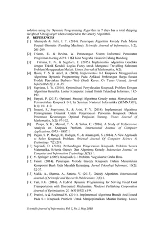 Comparison of Dynamic Programming Algorithm and Greedy Algorithm on ...