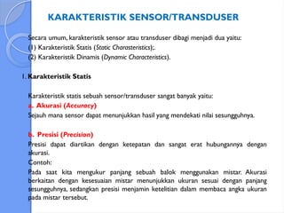 karakteristik sensor dan transduser dan aktuator | PPT