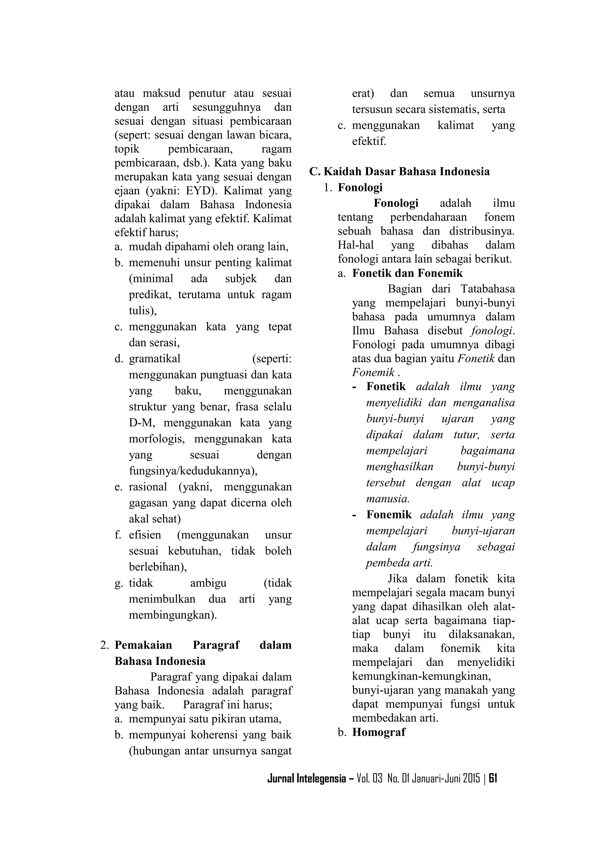 pentingnya belajar bahasa indonesia bagi setiap pemuda | PDF