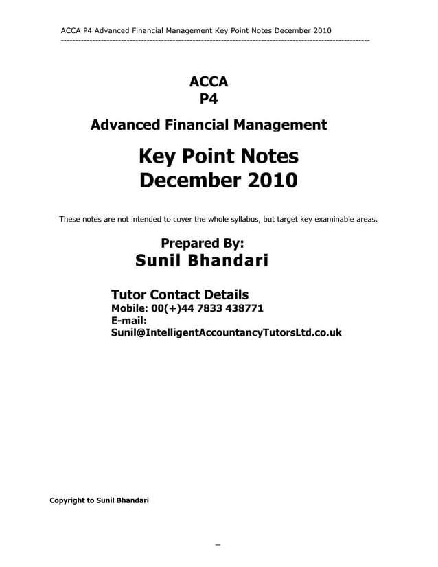 1338371173 acca-p4-key-point-notes-december-2010 | PDF | Business ...