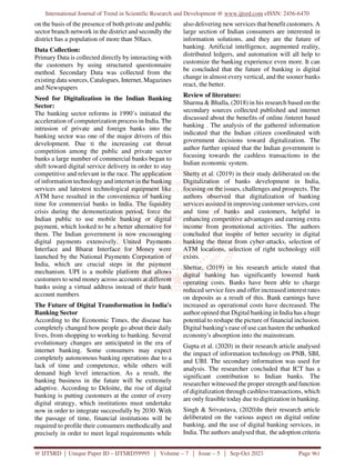 A Study on Perception of Customers Challenges Towards Digitization in Indian Banks in Prayagraj ...