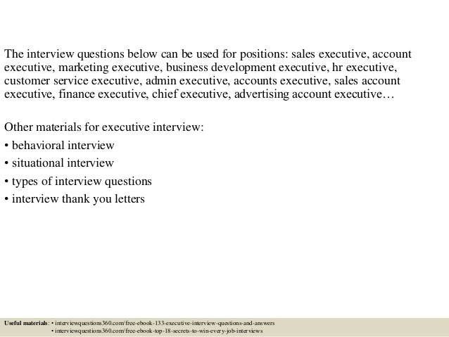 133 executive interview questions and answers pdf