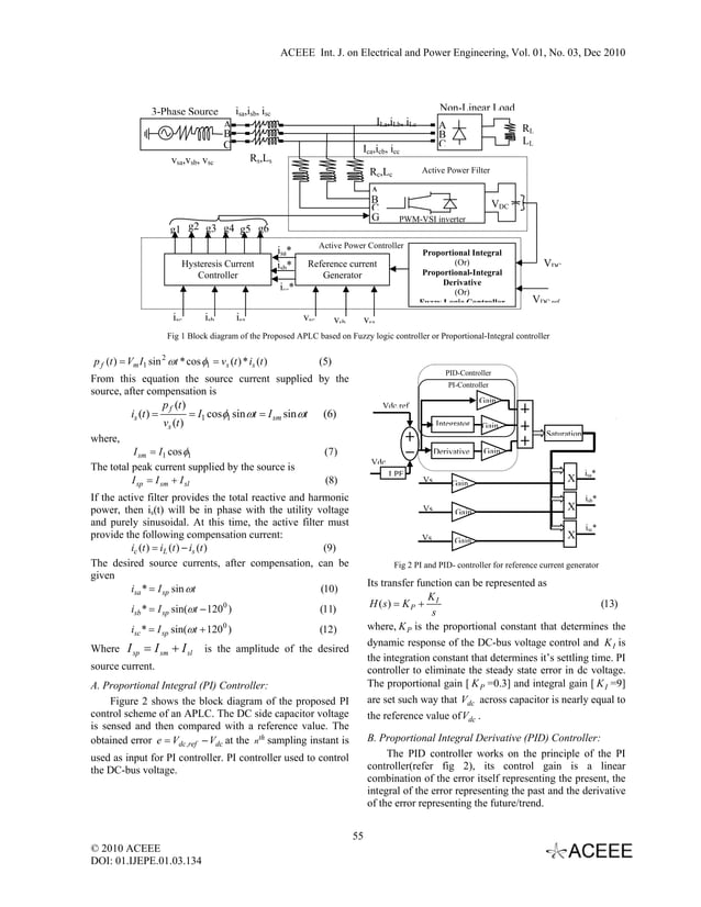 PI, PID and Fuzzy logic controller for Reactive Power and Harmonic Compensation | PDF