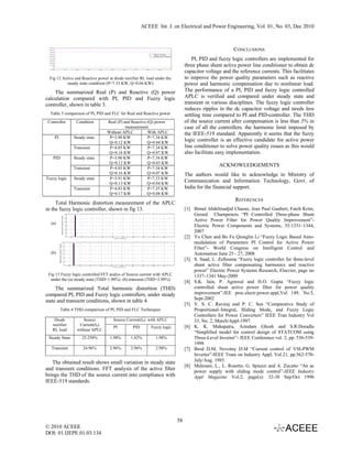 PI, PID and Fuzzy logic controller for Reactive Power and Harmonic Compensation | PDF