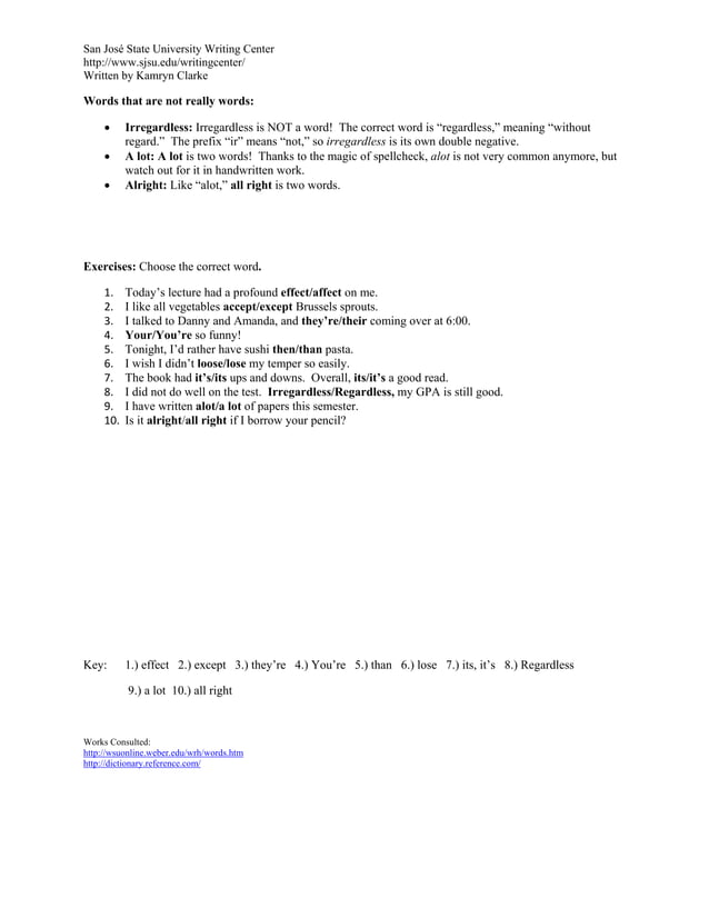 Commonly_Misused_Words | PDF | Education