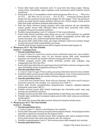 Modul chapter 4 my school activity kelas 7 | PDF
