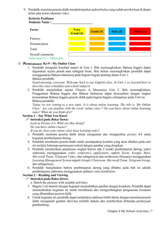 Modul chapter 4 my school activity kelas 7 | PDF