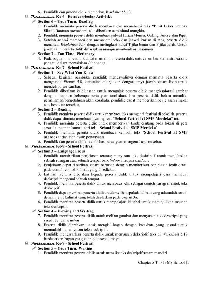 Modul ajar bahasa inggris kelas 7 This is My School | PDF