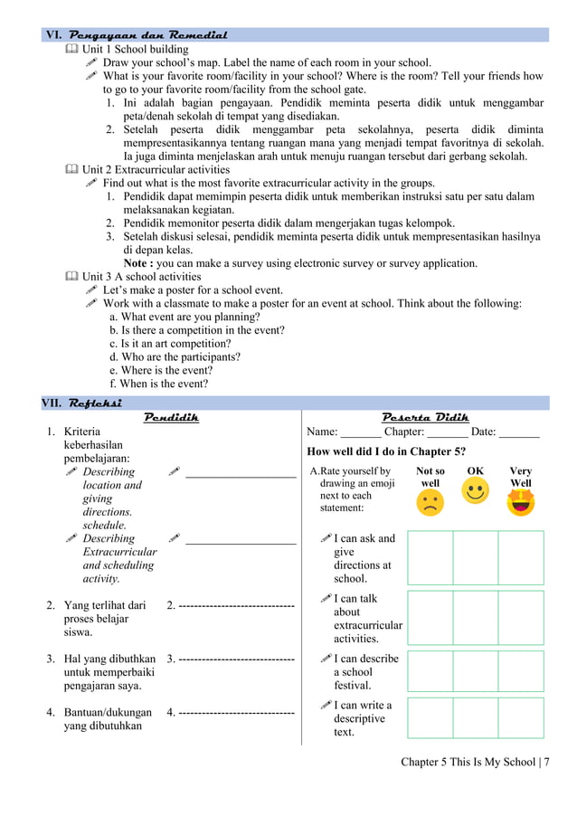 Modul ajar bahasa inggris kelas 7 This is My School | PDF