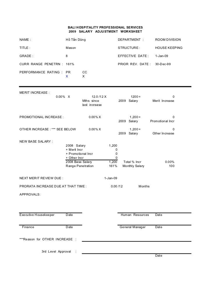 13418441 Hotel Salary Riew Form