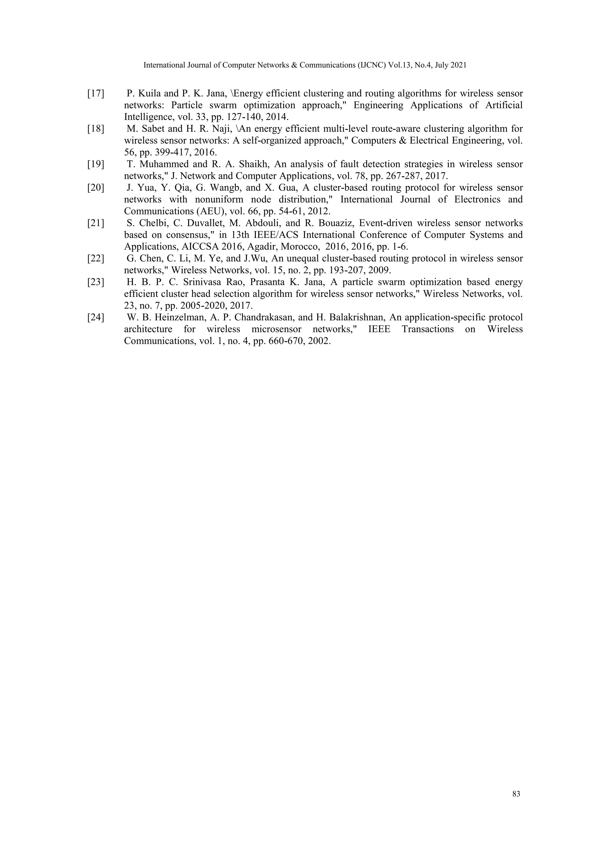 A Cluster Based Routing Protocol And Fault Detection For Wireless Sensor Network Pdf