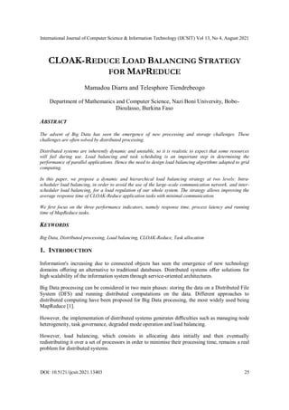 CLOAK-REDUCE LOAD BALANCING STRATEGY FOR MAPREDUCE | PDF
