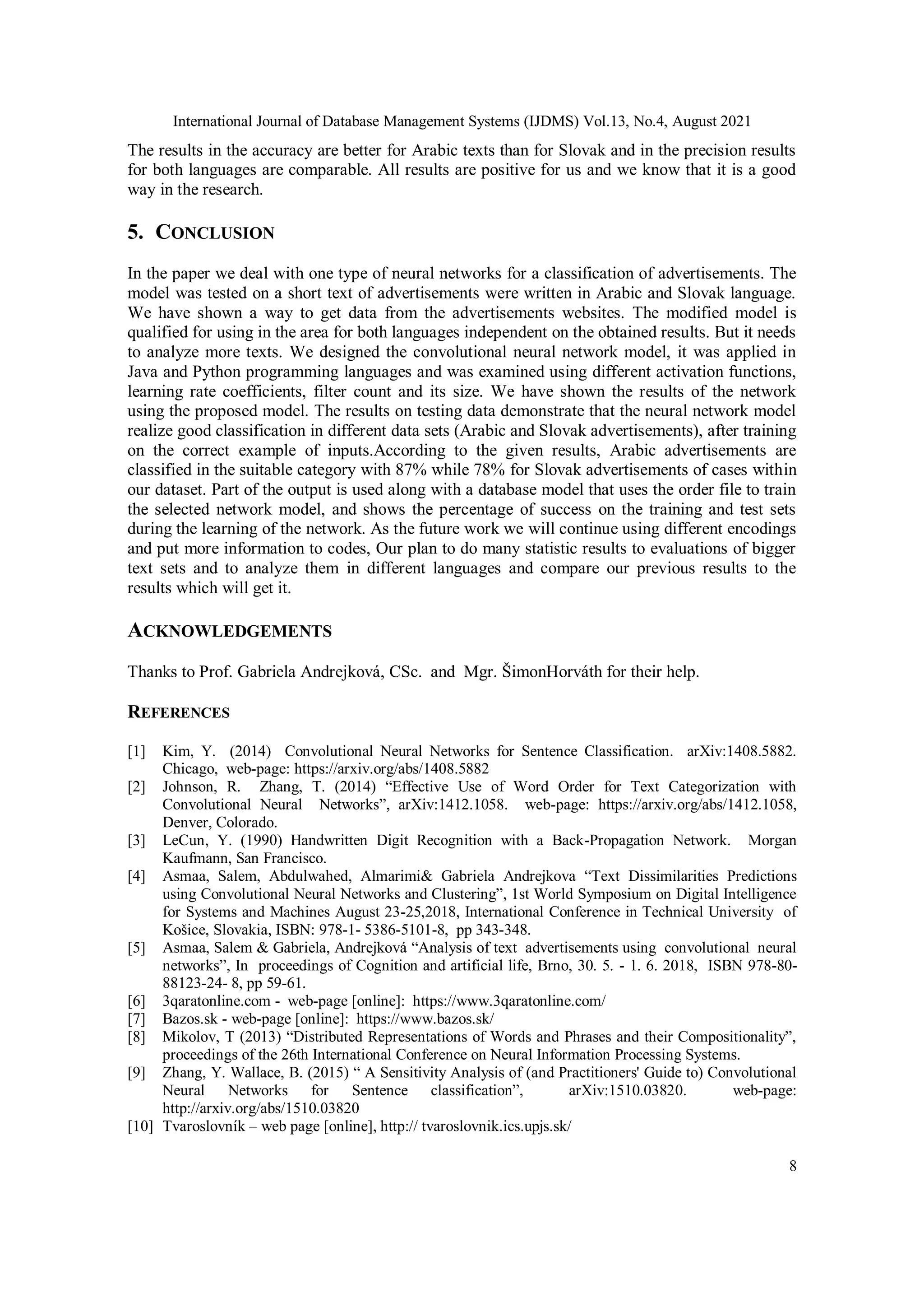 Text Advertisements Analysis using Convolutional Neural Networks | PDF