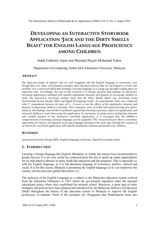 DEVELOPING AN INTERACTIVE STORYBOOK APPLICATION ‘JACK AND THE DIRTY ...