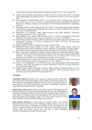 AUDIO CRYPTOGRAPHY VIA ENHANCED GENETIC ALGORITHM | PDF