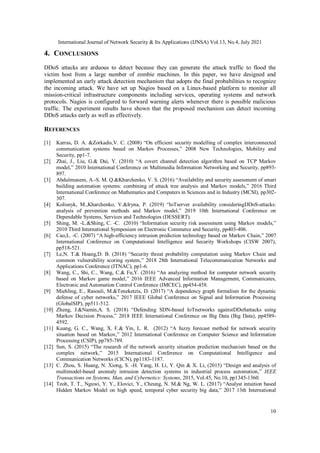 USE OF MARKOV CHAIN FOR EARLY DETECTING DDOS ATTACKS | PDF