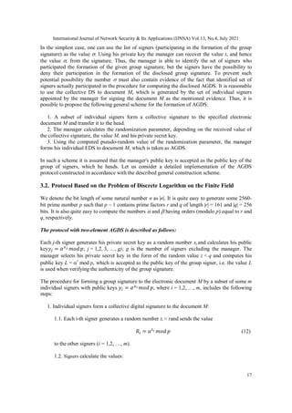 CONSTRUCTING THE 2-ELEMENT AGDS PROTOCOL BASED ON THE DISCRETE LOGARITHM PROBLEM | PDF