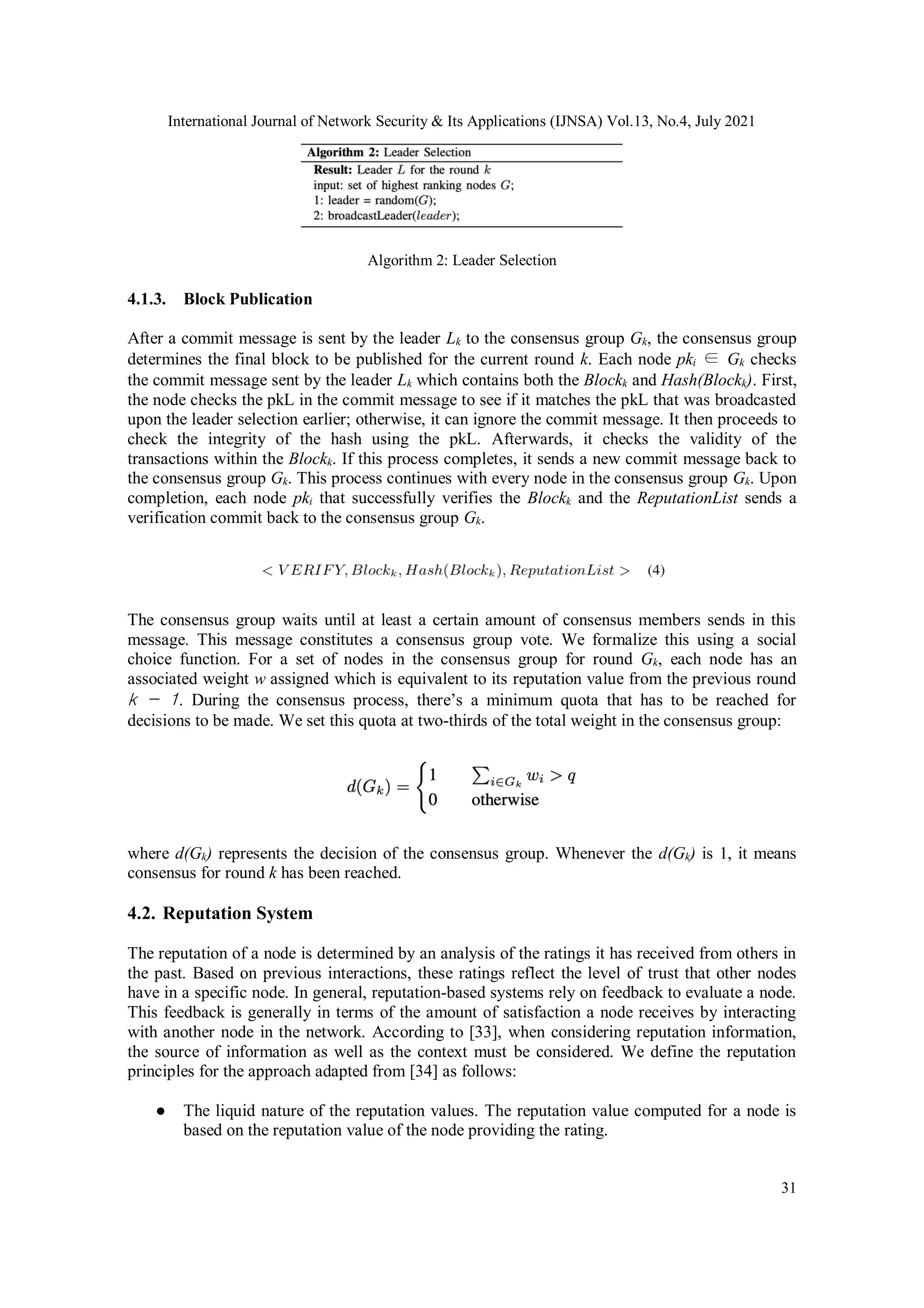 PROOF-OF-REPUTATION: AN ALTERNATIVE CONSENSUS MECHANISM FOR BLOCKCHAIN ...