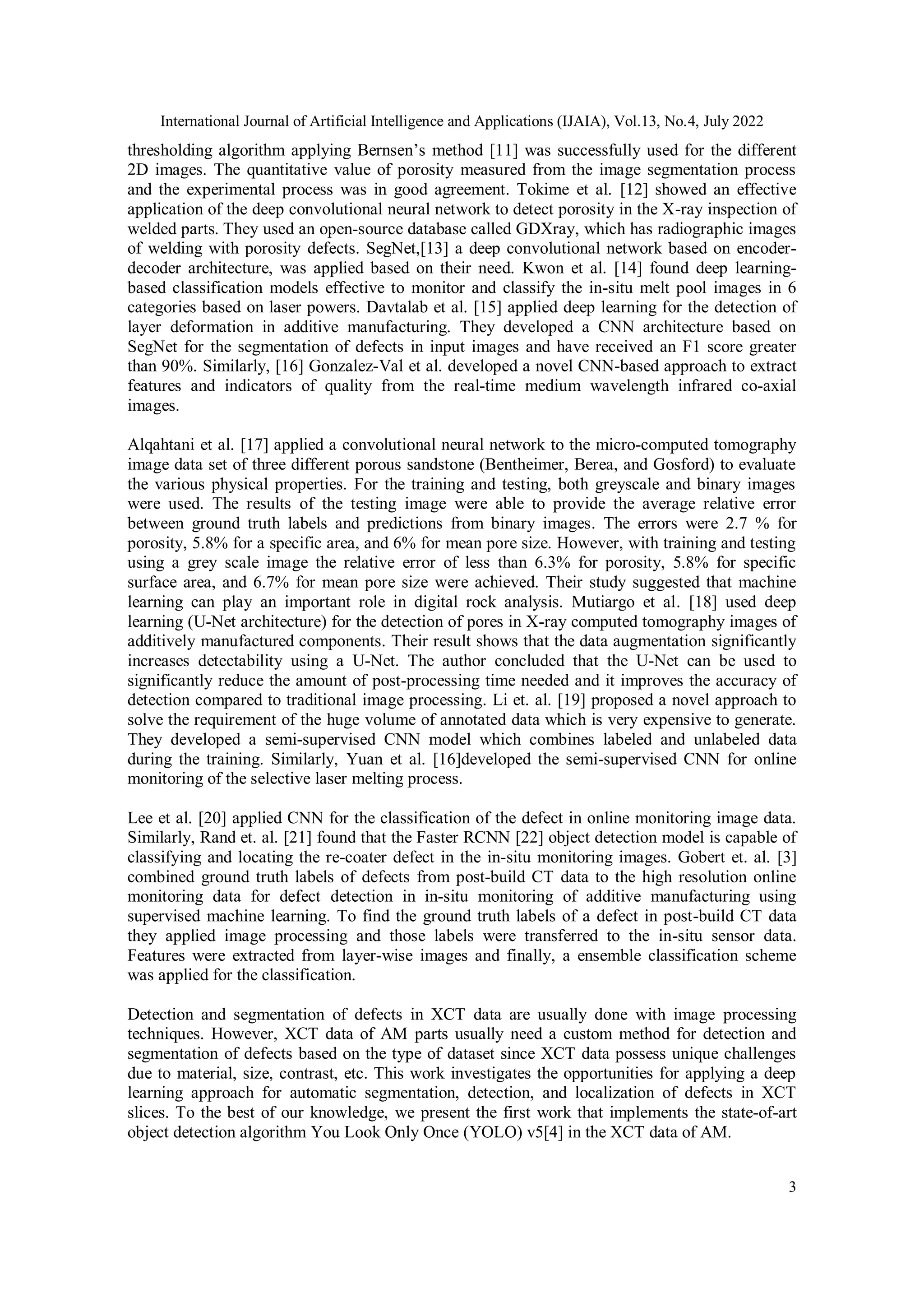 A Deep Learning Approach For Defect Detection And Segmentation In X Ray Computed Tomography