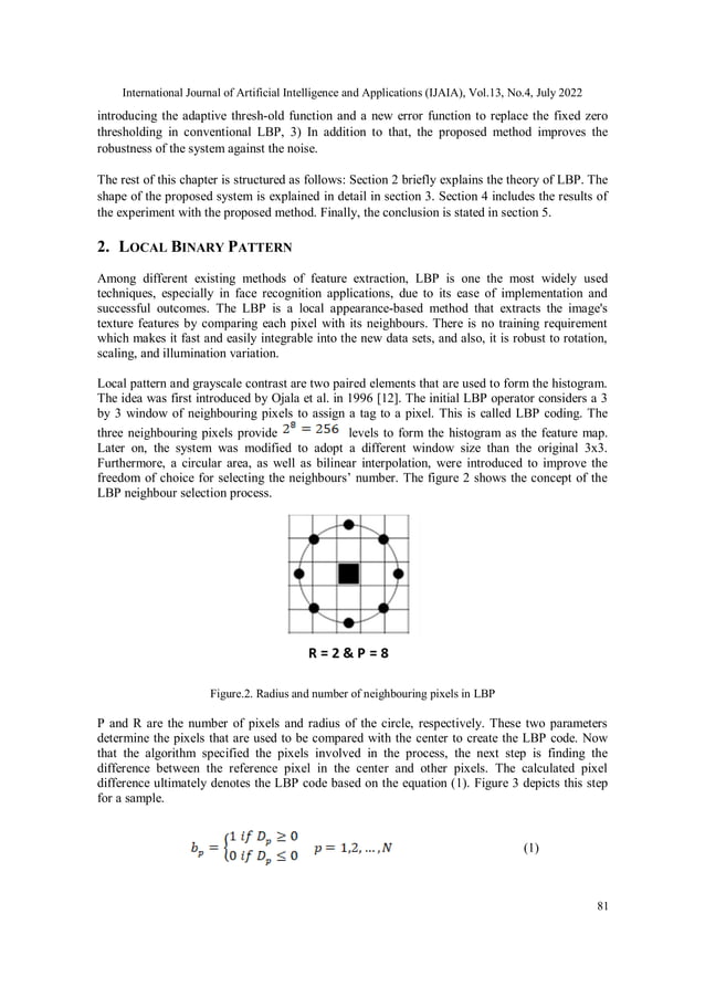 New Local Binary Pattern Feature Extractor With Adaptive Threshold For Face Recognition