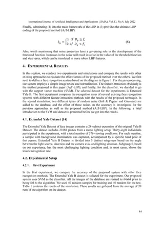 NEW LOCAL BINARY PATTERN FEATURE EXTRACTOR WITH ADAPTIVE THRESHOLD FOR FACE RECOGNITION ...