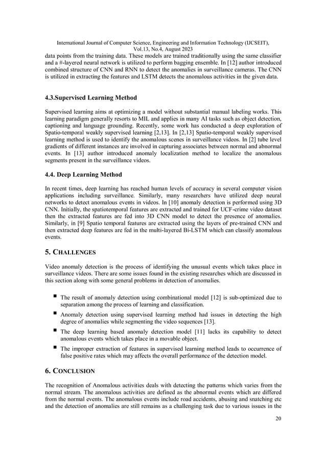An Overview Of Various Techniques Involved In Detection Of Anomalies From Surveillance Cameras Pdf