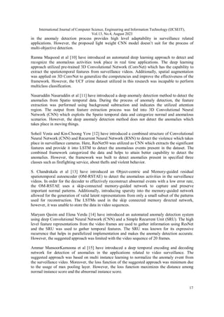 An Overview of Various Techniques Involved in Detection of Anomalies from Surveillance Cameras | PDF