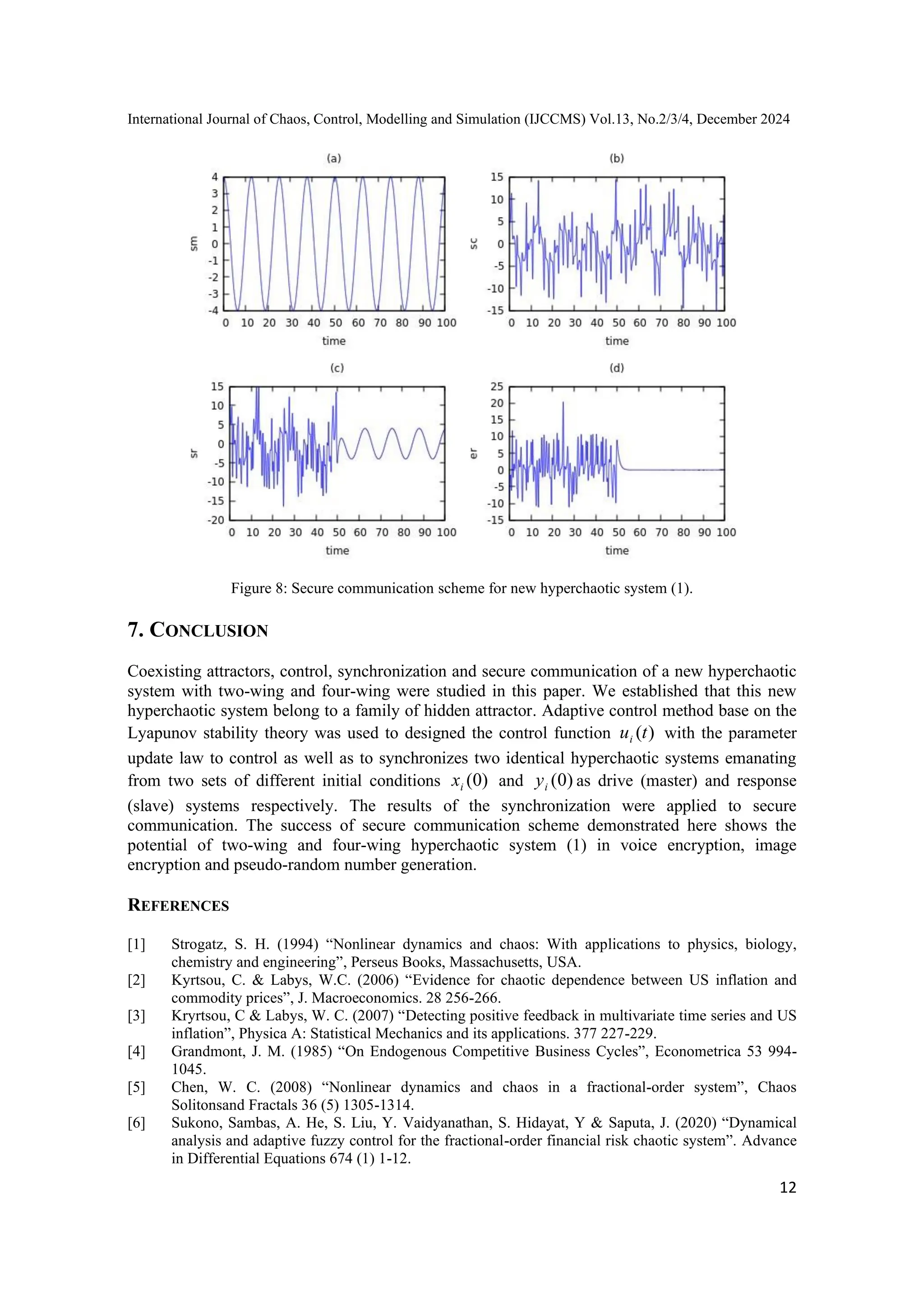 A NEW HYPERCHAOTIC SYSTEM WITH COEXISTING ATTRACTORS: ITS CONTROL, SYNCHRONIZATION AND SECURE ...