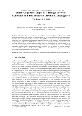 Fuzzy Cognitive Maps as a Bridge between Symbolic and Sub-Symbolic Artificial Intelligence | PDF