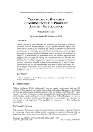 Transforming Everyday Environments: The Power of Ambient Intelligence | PDF