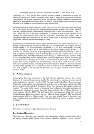 Peace Education in Africa: The Role of Games, Visual Arts and Crafts | PDF