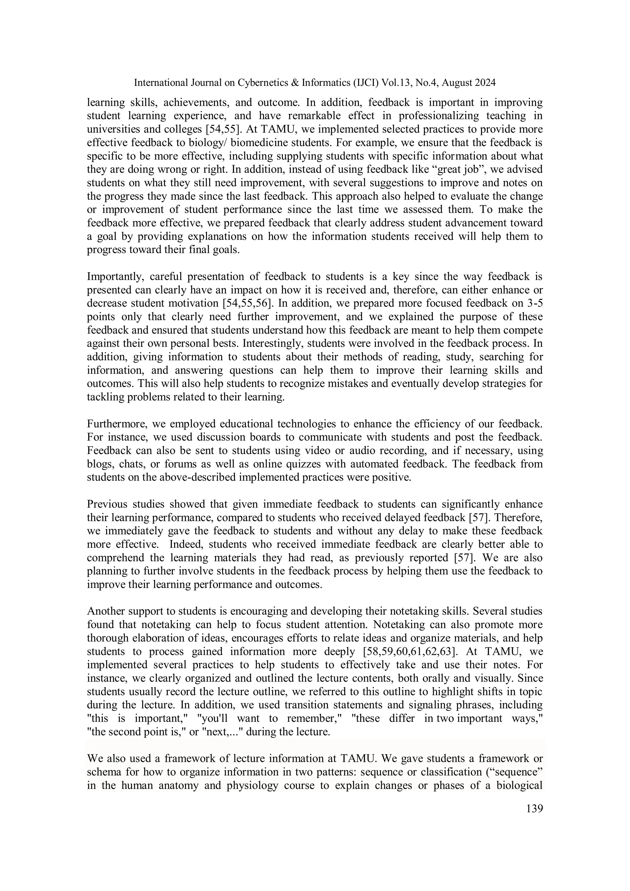 Reforming Biological/Biomedical Science Teaching and Education: A ...