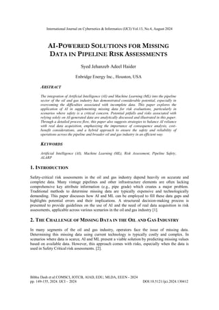 AI-Powered Solutions for Missing Data in Pipeline Risk Assessments | PDF