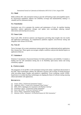 Web-Based Automation Testing and Tools Leveraging AI and ML | PDF
