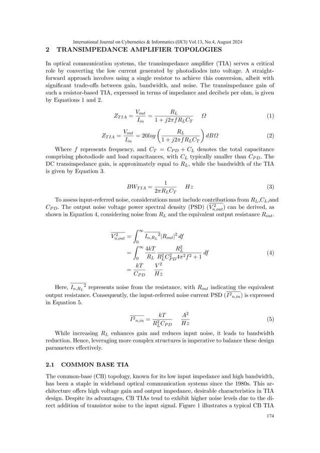 Exploring Transimpedance Amplifier Topologies: Design Considerations and Trade-Offs | PDF