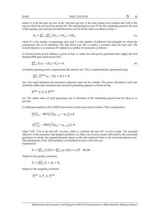 Optimization of Economic Load Dispatch with Unit Commitment on Multi ...