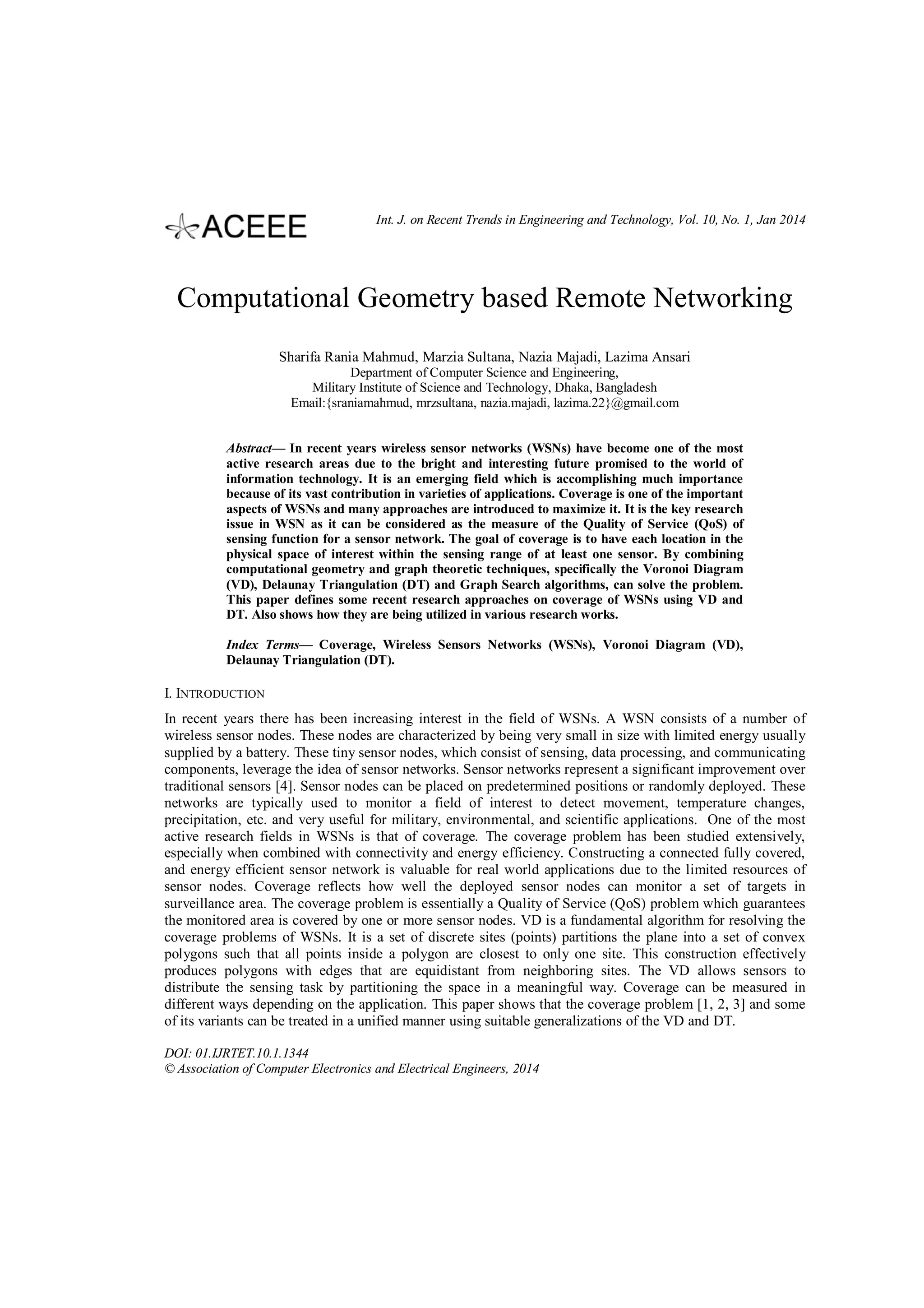 Computational Geometry based Remote Networking | PDF | Computer Networking | Computing
