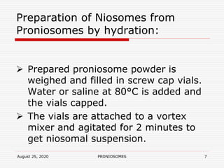 PRONIOSOMES- A NOVEL VESICULAR DRUG DELIVERY SYSTEM | PPT
