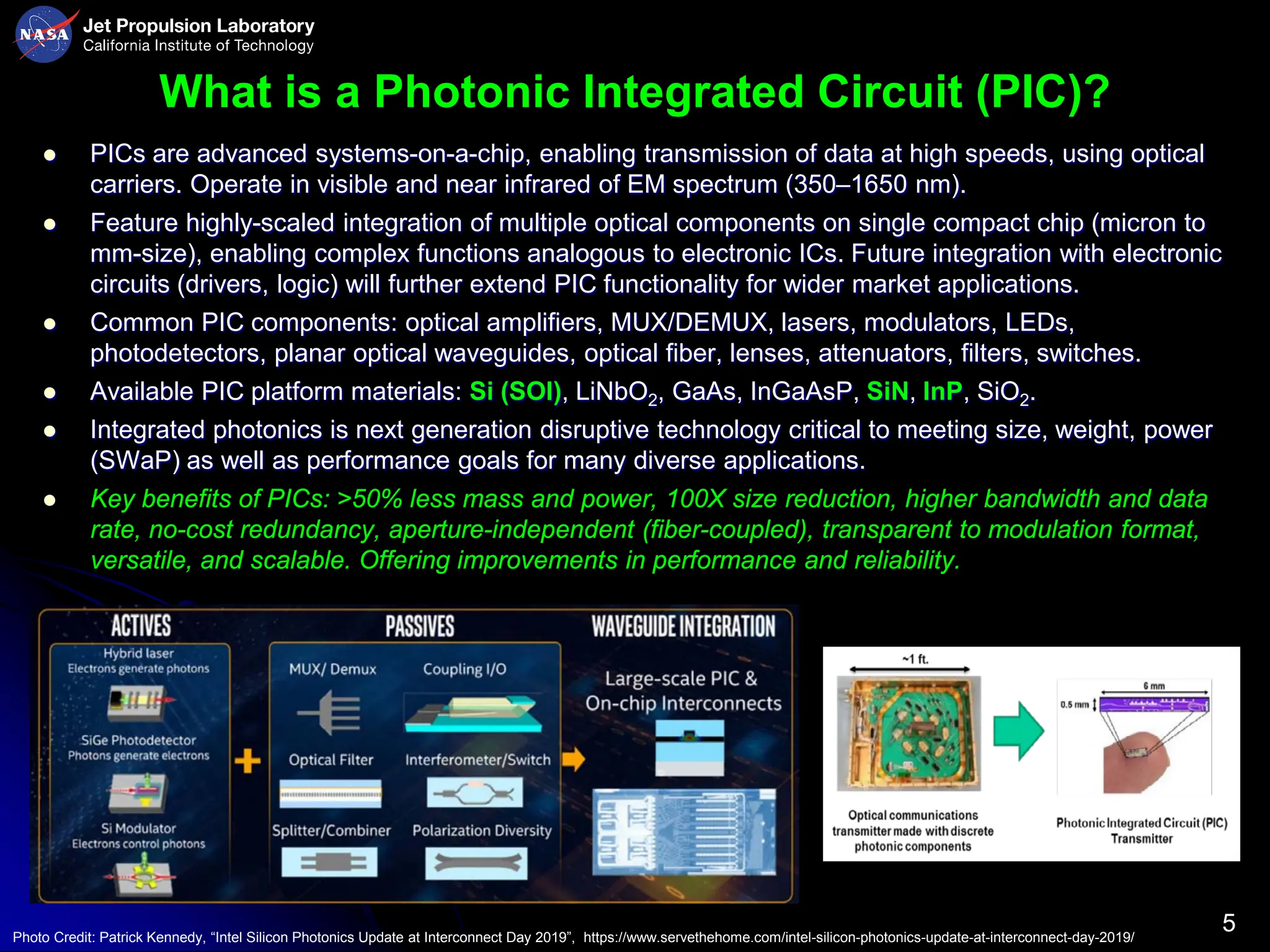 Photonic Integrated Circuits (PICs) for Next Generation Space Applications | PDF
