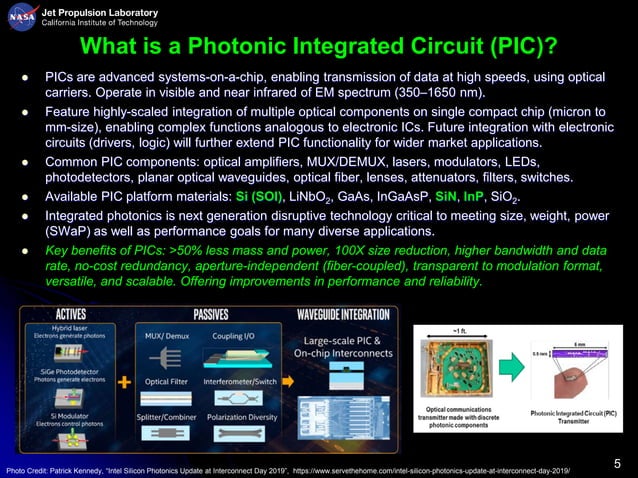 Photonic Integrated Circuits (PICs) for Next Generation Space ...
