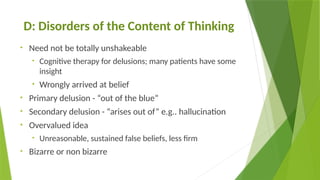 disorder of thoughts.................ppt