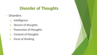 disorder of thoughts.................ppt