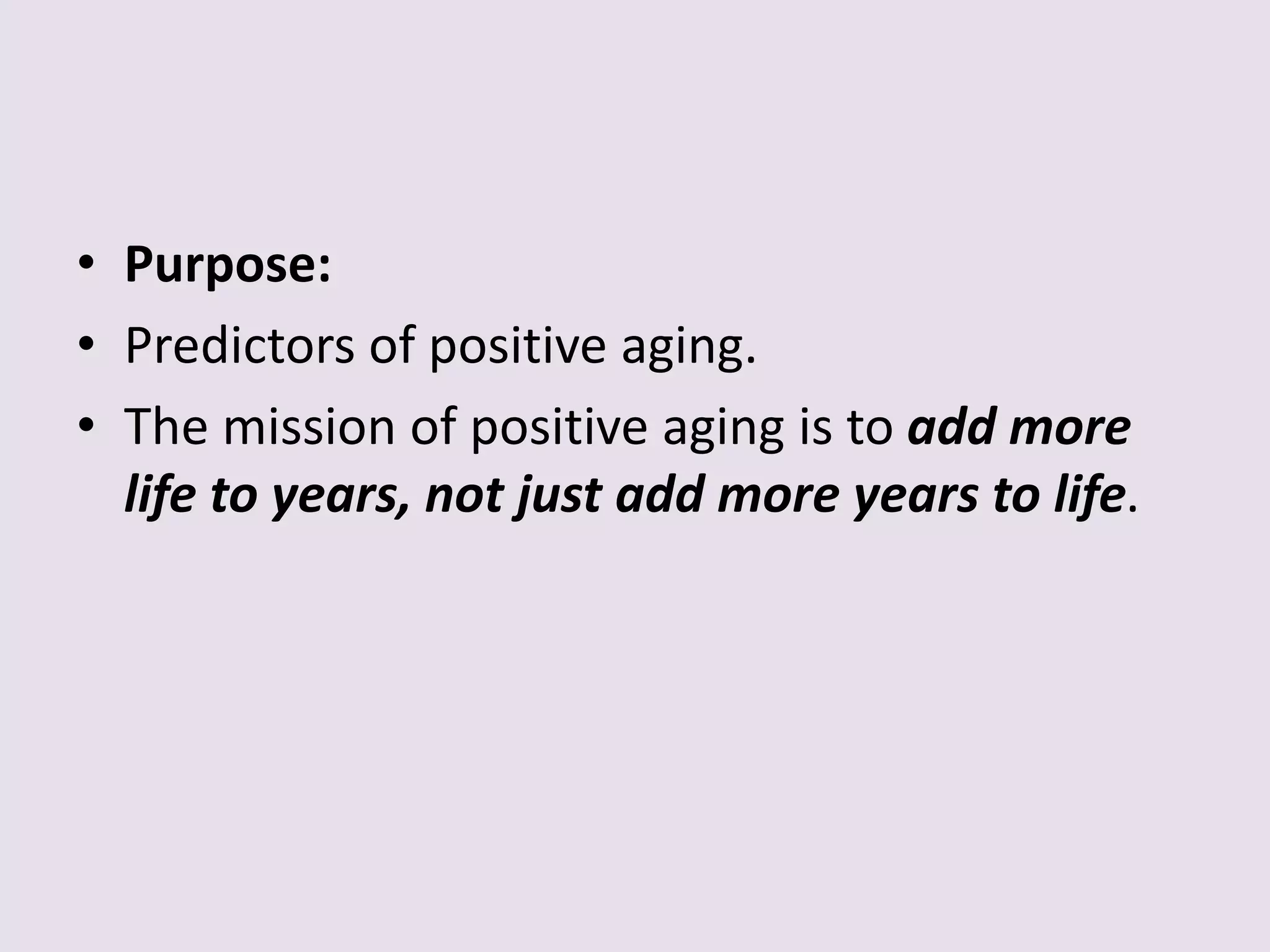 Positive Psychology Successful Aging | PPTX