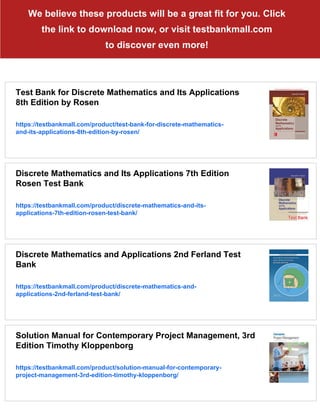 Solution Manual for Discrete Mathematics and Its Applications 8th ...