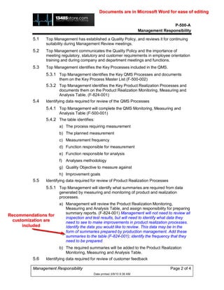 Sample ISO 13485 Quality Manual & Procedures Package | PDF