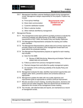 Sample ISO 13485 Quality Manual & Procedures Package | PDF