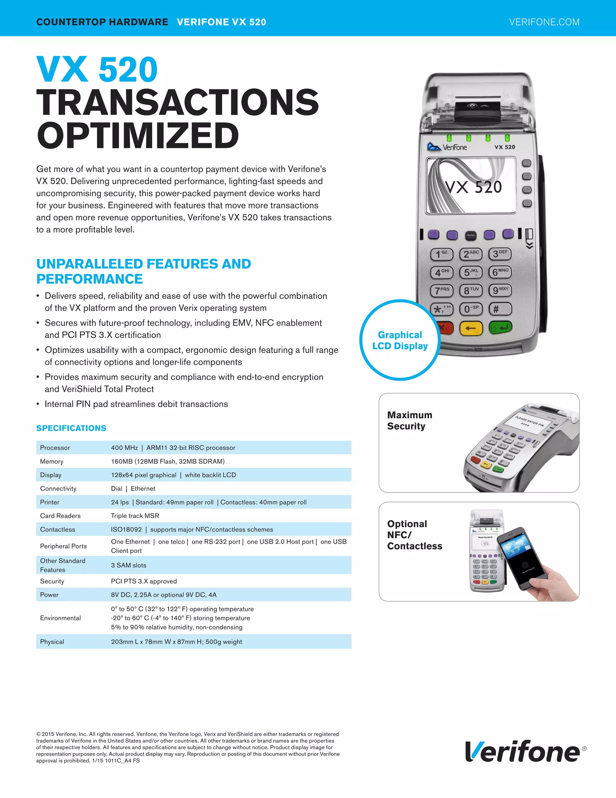 VX 520 terminal data sheet | PDF
