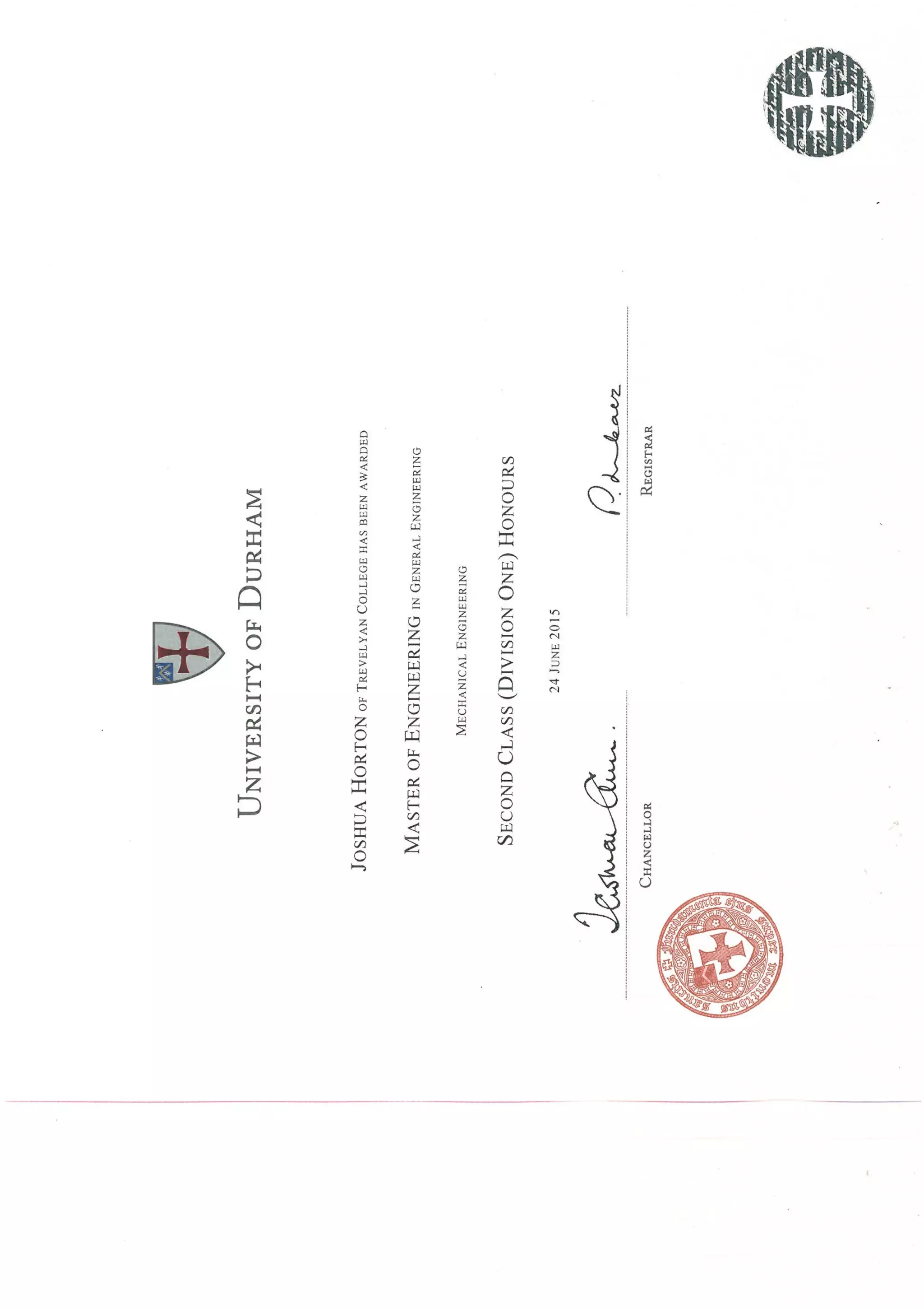 MEng Degree Certificate | PDF